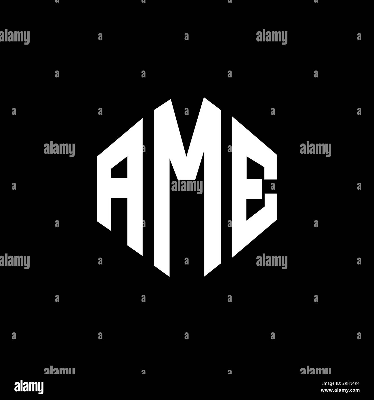 AME letter logo design with polygon shape. AME polygon and cube shape ...