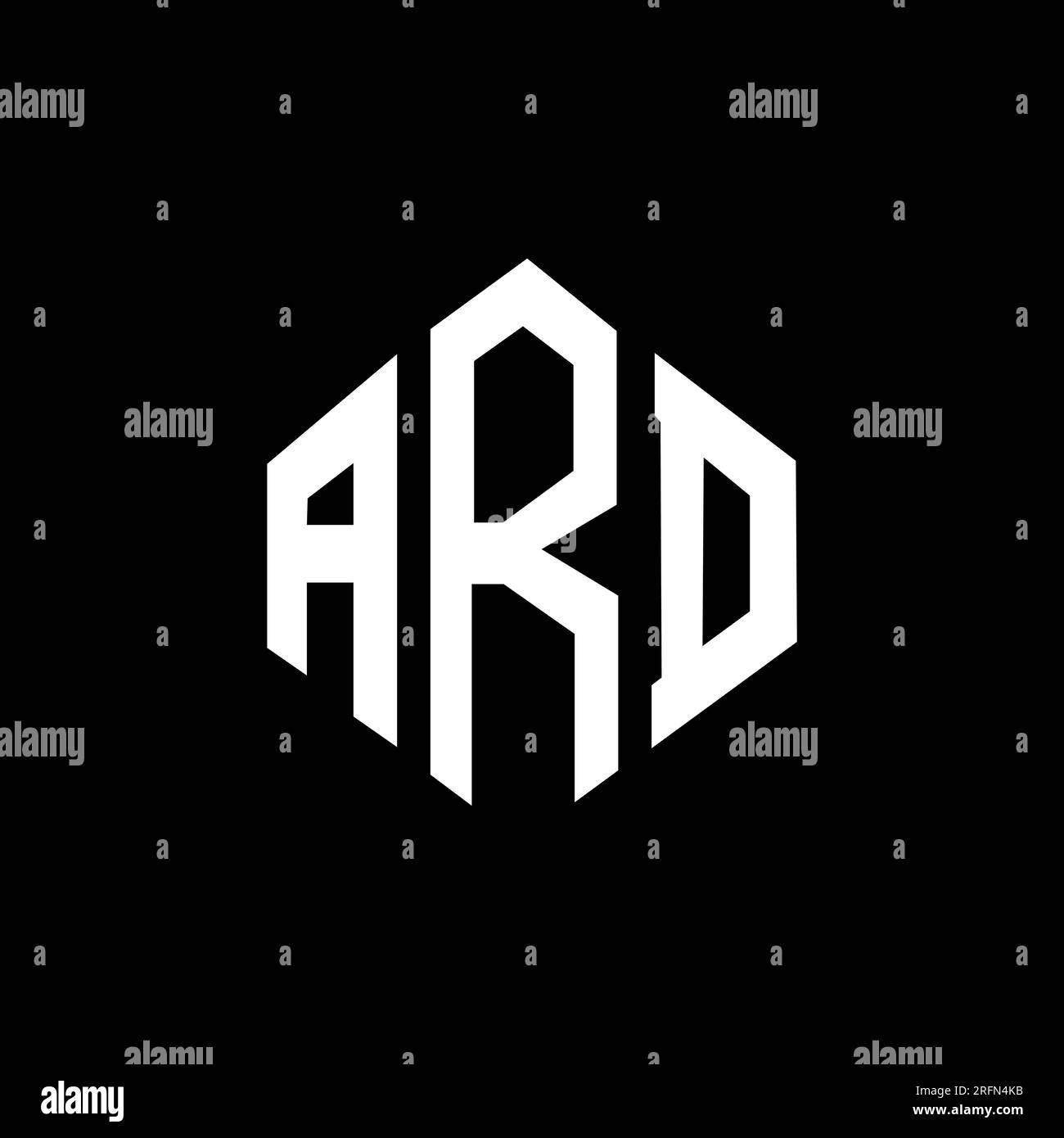 ARD letter logo design with polygon shape. ARD polygon and cube shape ...
