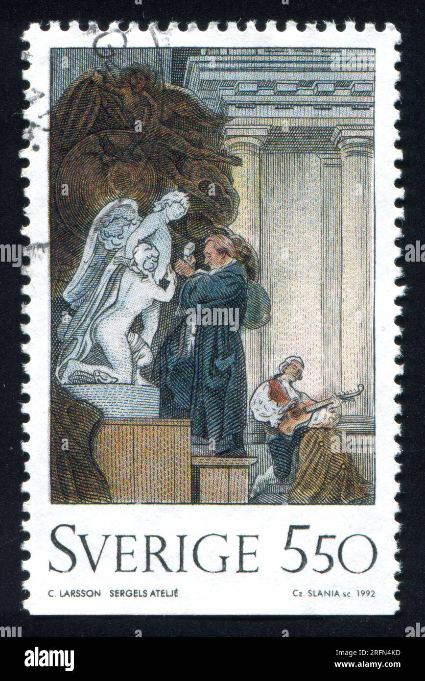 SWEDEN - CIRCA 1992: stamp printed by Sweden, shows Sergel in his ...