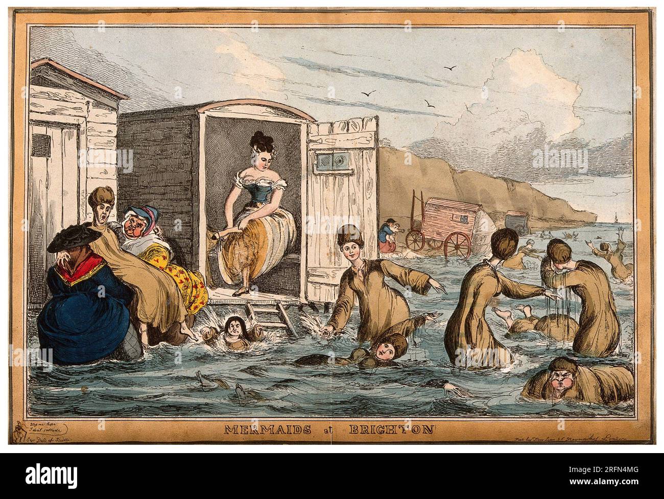 Women swimming in the sea at Brighton, titled Mermaids of Brighton ...