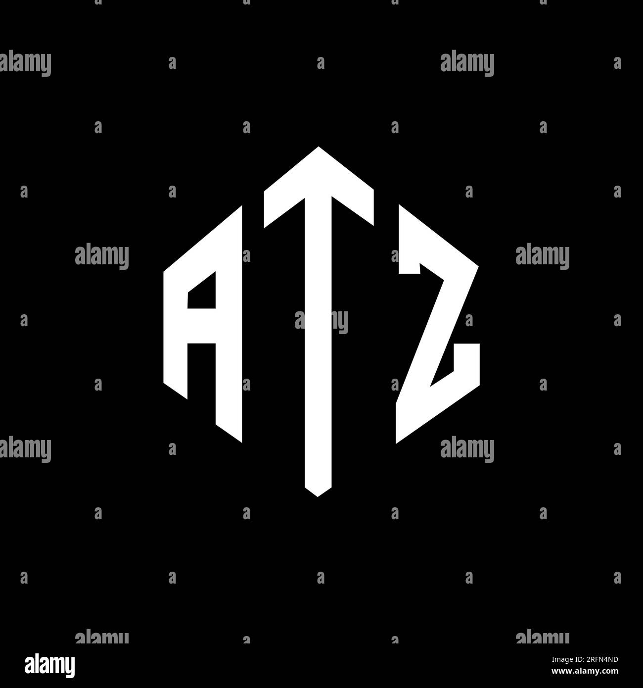 ATZ letter logo design with polygon shape. ATZ polygon and cube shape ...