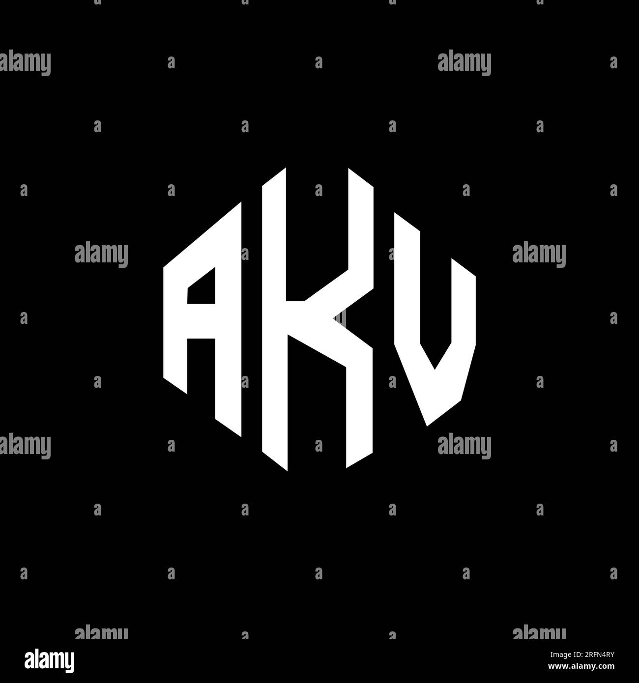 AKV letter logo design with polygon shape. AKV polygon and cube shape ...