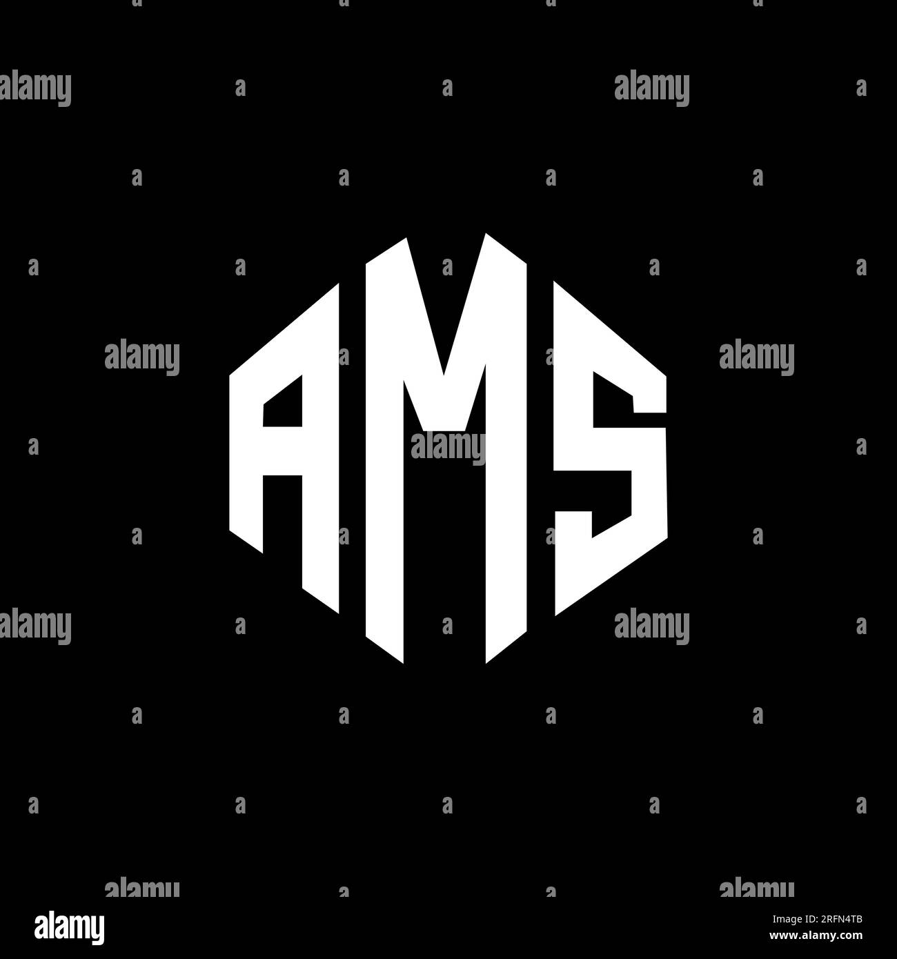 AMS letter logo design with polygon shape. AMS polygon and cube shape logo design. AMS hexagon ...