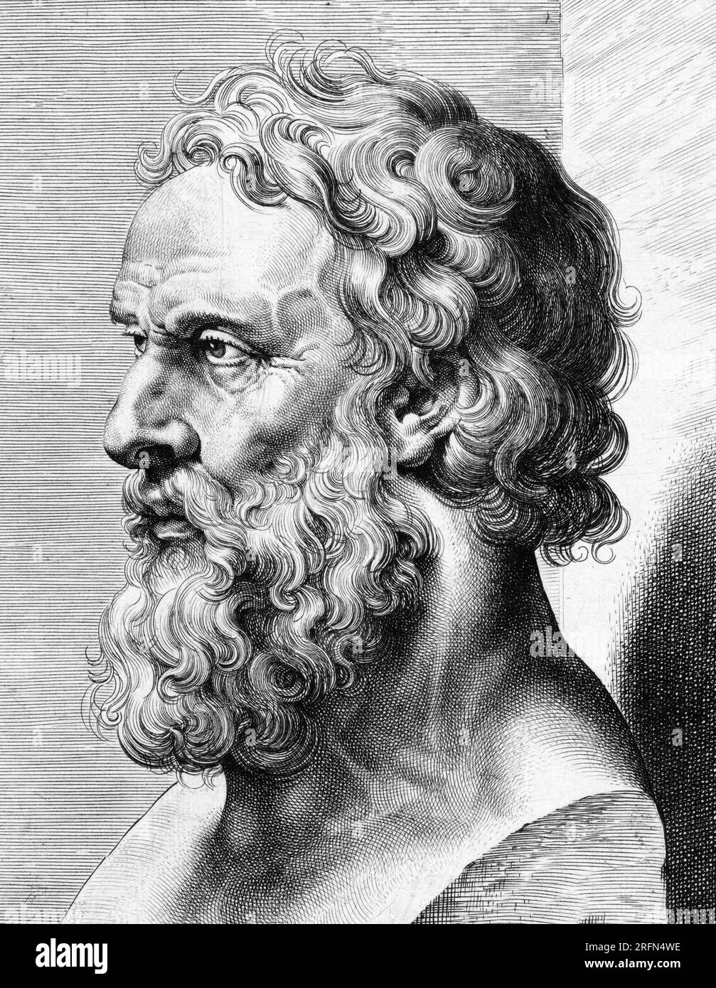 Plato (c.428 BC-c.347 BC), Ancient Greek philosopher. Artwork by Lucas ...