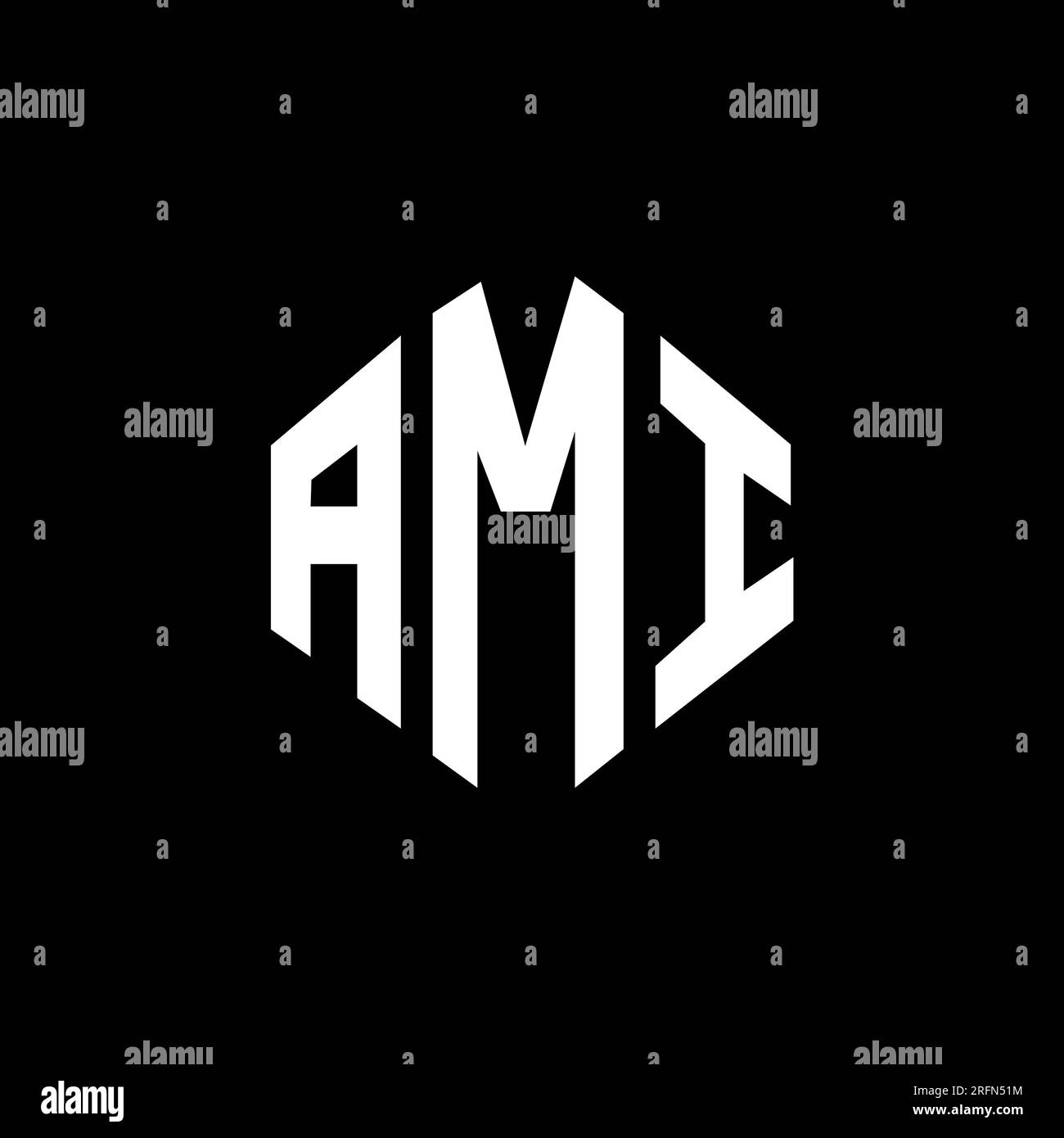 AMI letter logo design with polygon shape. AMI polygon and cube shape ...