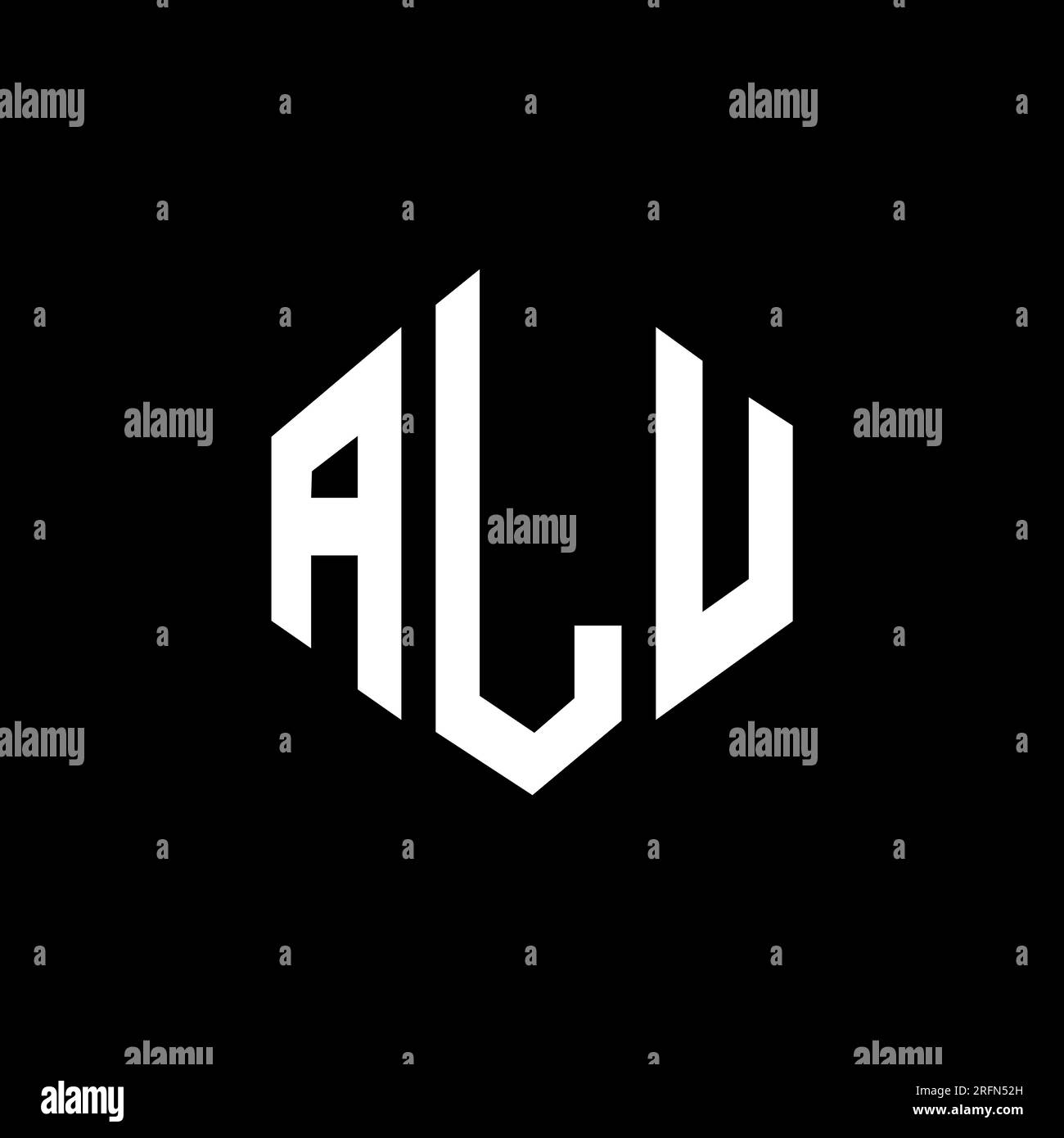 ALU letter logo design with polygon shape. ALU polygon and cube shape ...