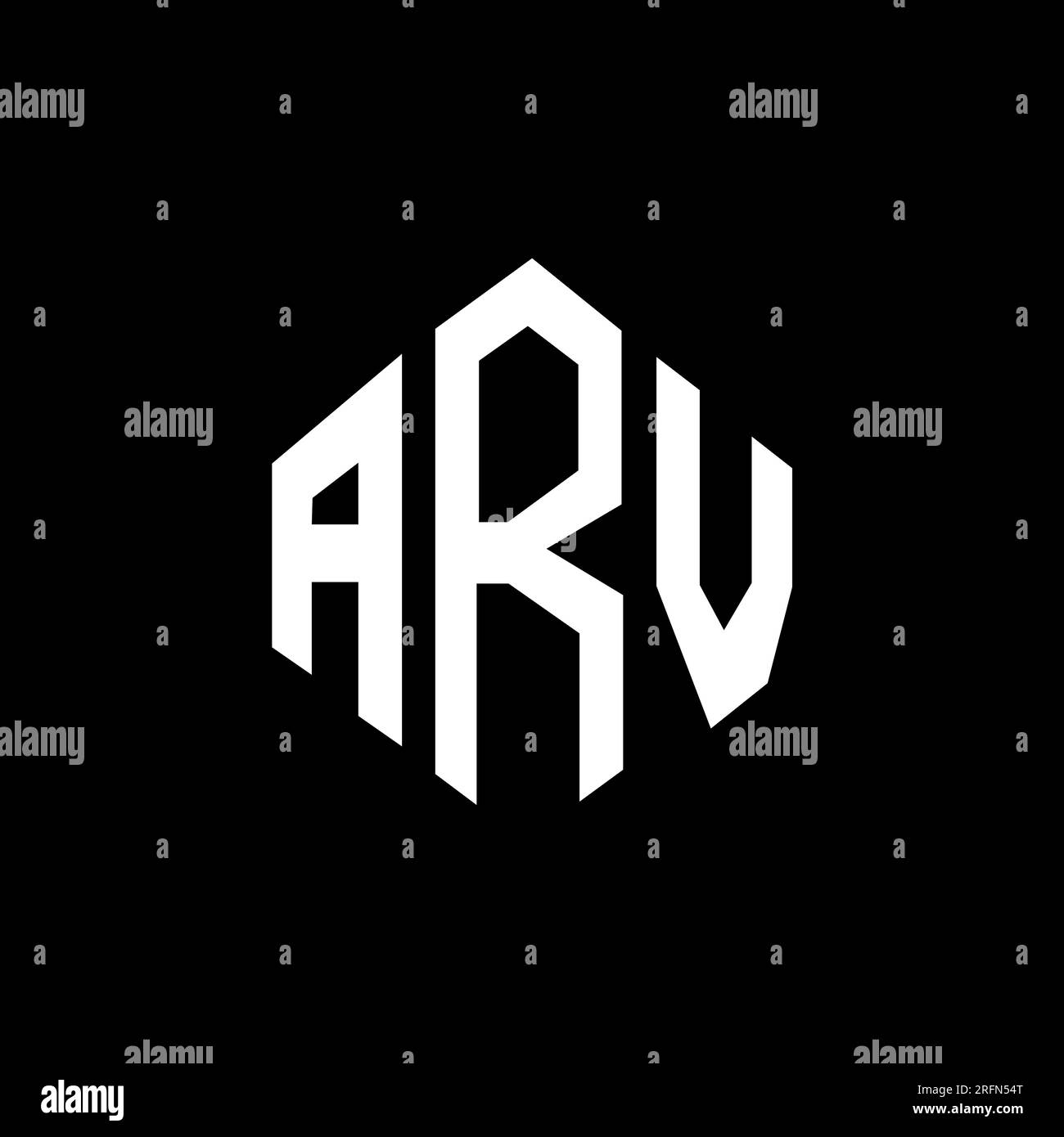 ARV letter logo design with polygon shape. ARV polygon and cube shape ...