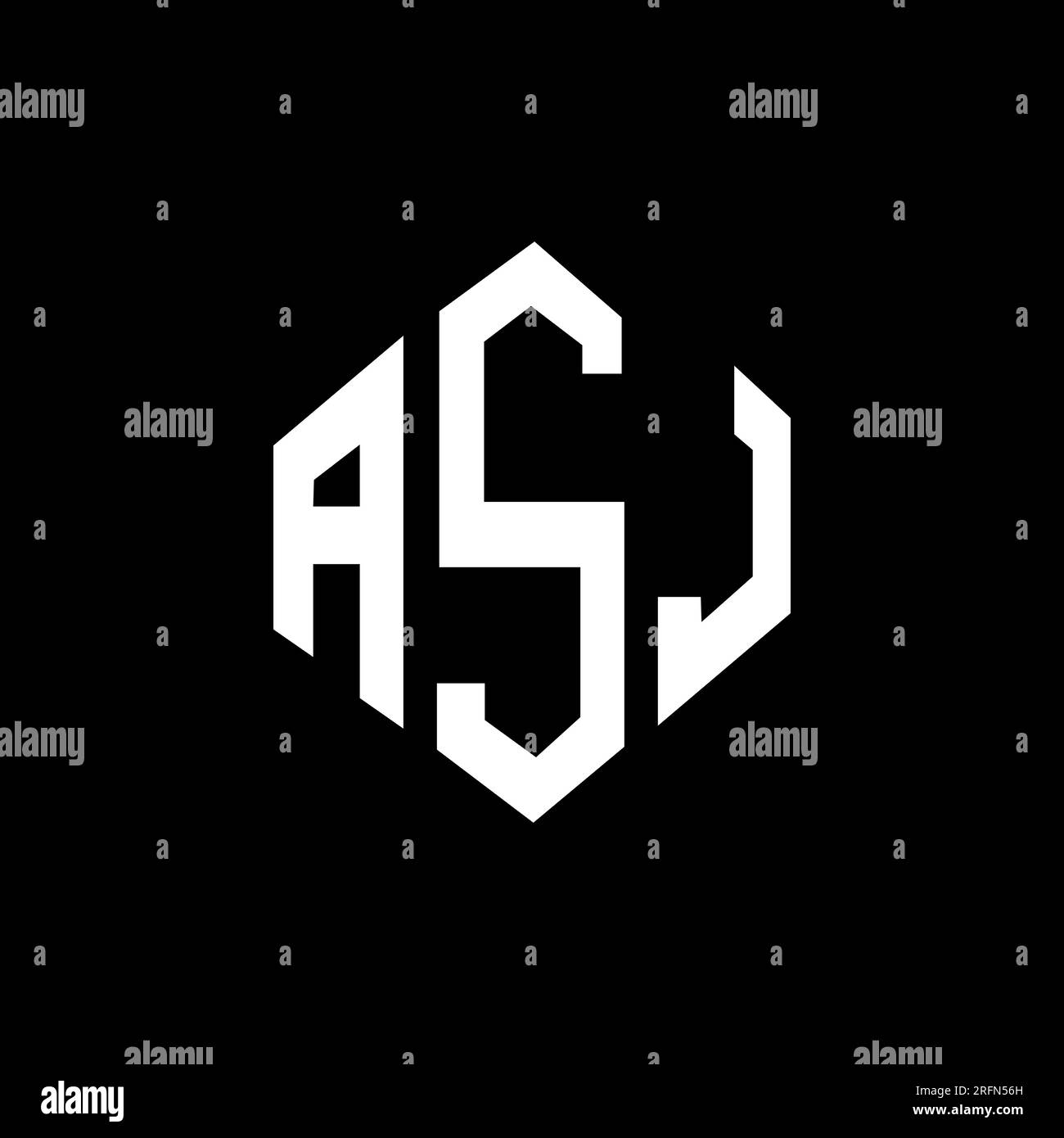 ASJ letter logo design with polygon shape. ASJ polygon and cube shape ...