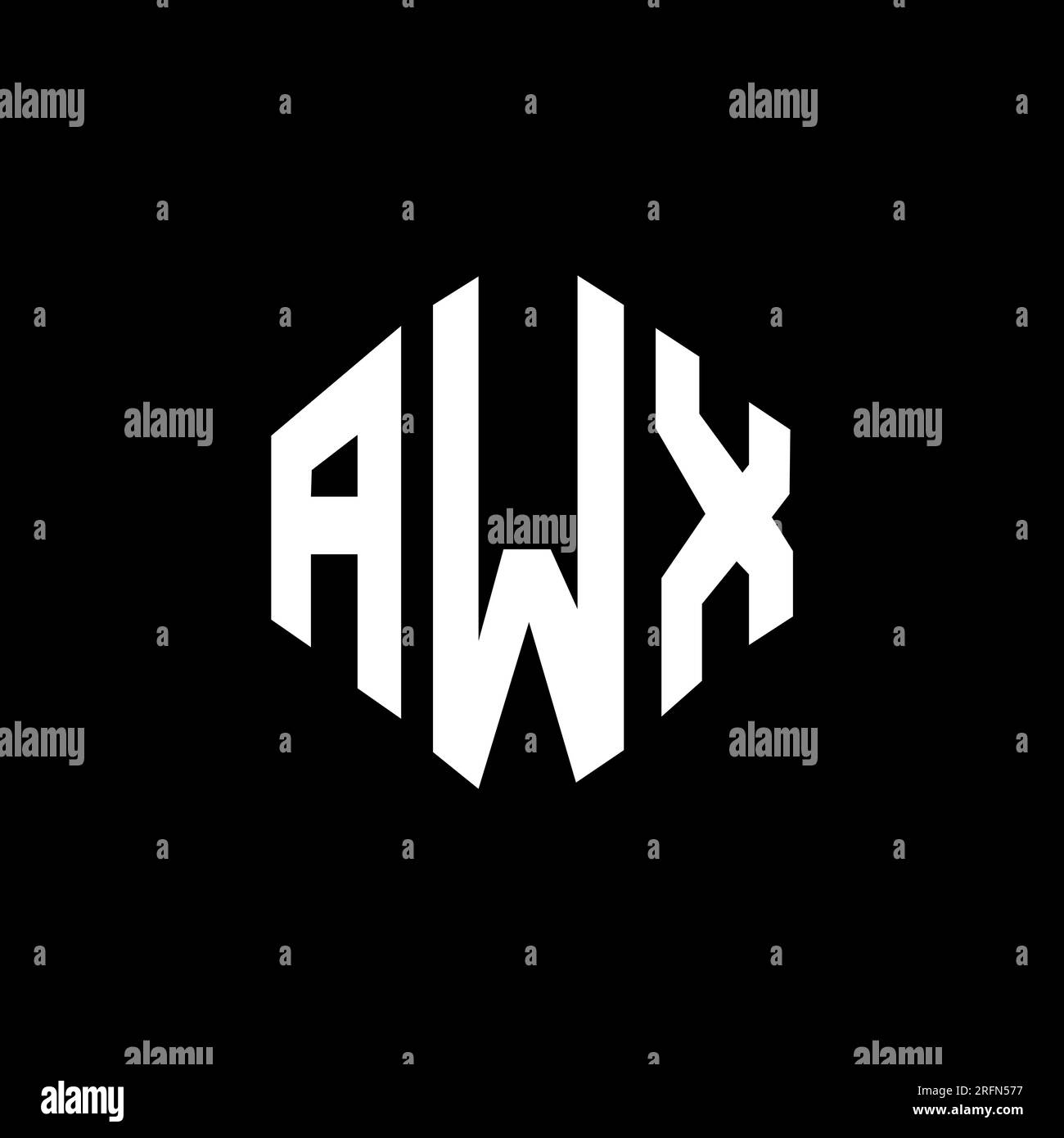 AWX letter logo design with polygon shape. AWX polygon and cube shape ...