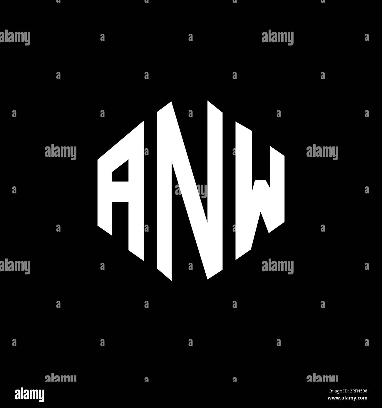 ANW letter logo design with polygon shape. ANW polygon and cube shape ...