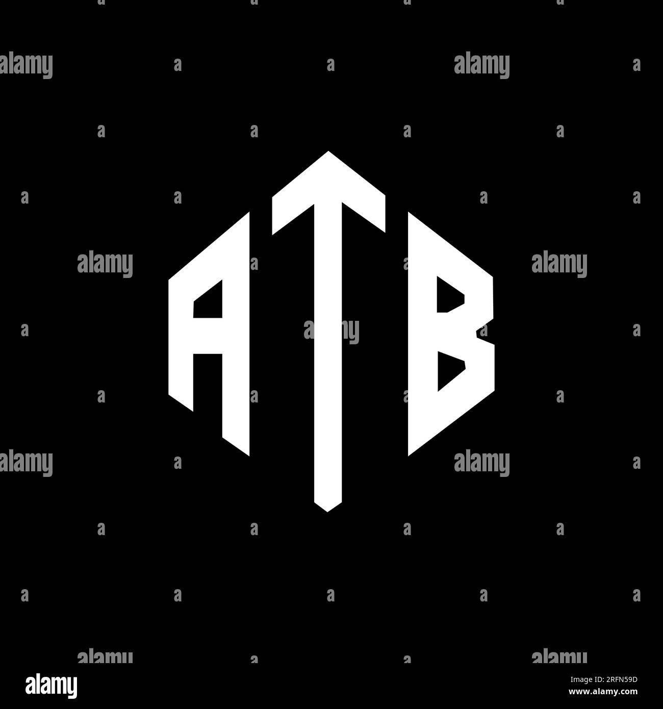 ATB letter logo design with polygon shape. ATB polygon and cube shape logo design. ATB hexagon ...