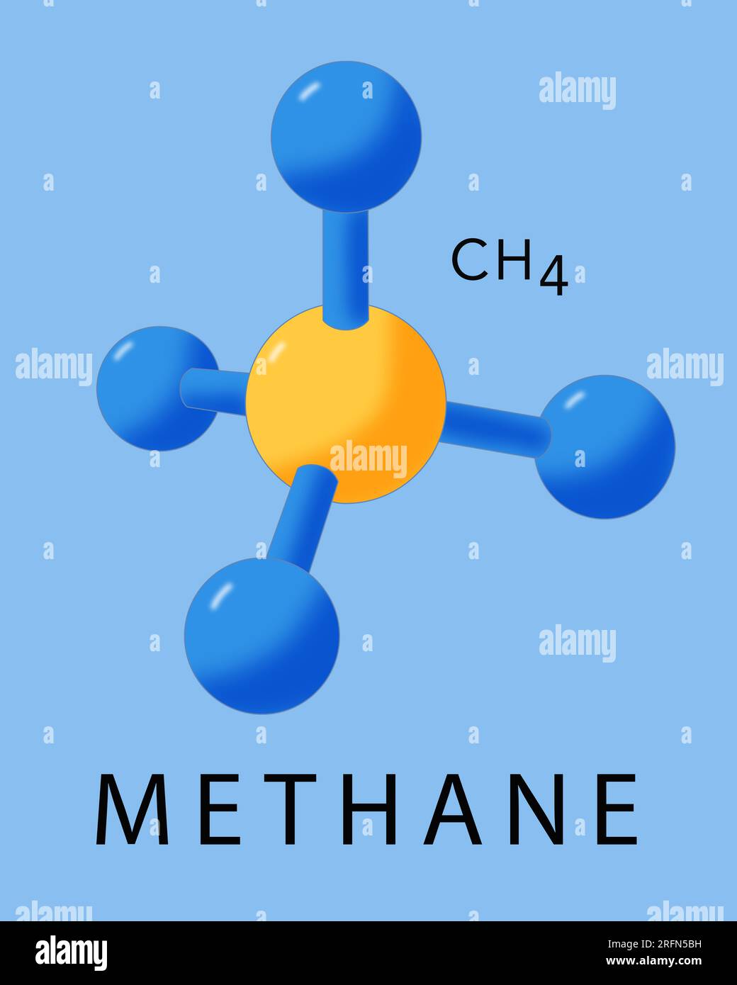 Molecular Model of Methane, CH4, Illustration Stock Photo - Alamy