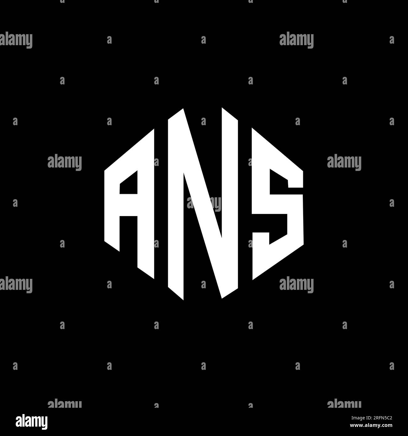 ANS letter logo design with polygon shape. ANS polygon and cube shape ...