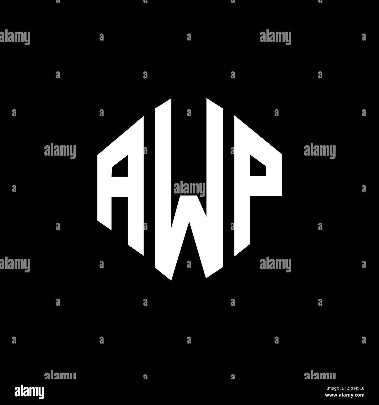 AWP letter logo design with polygon shape. AWP polygon and cube shape ...