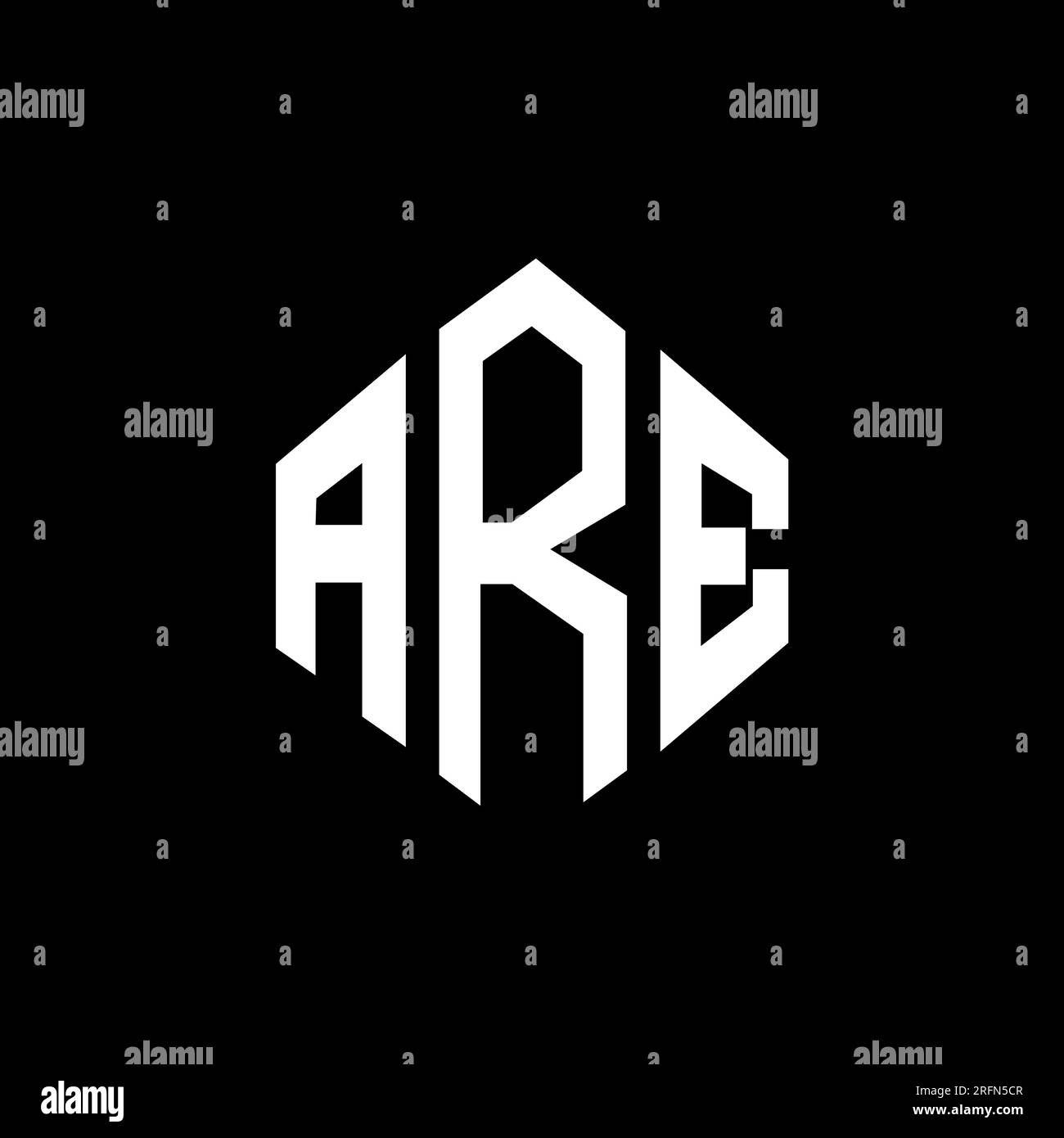 ARE letter logo design with polygon shape. ARE polygon and cube shape ...