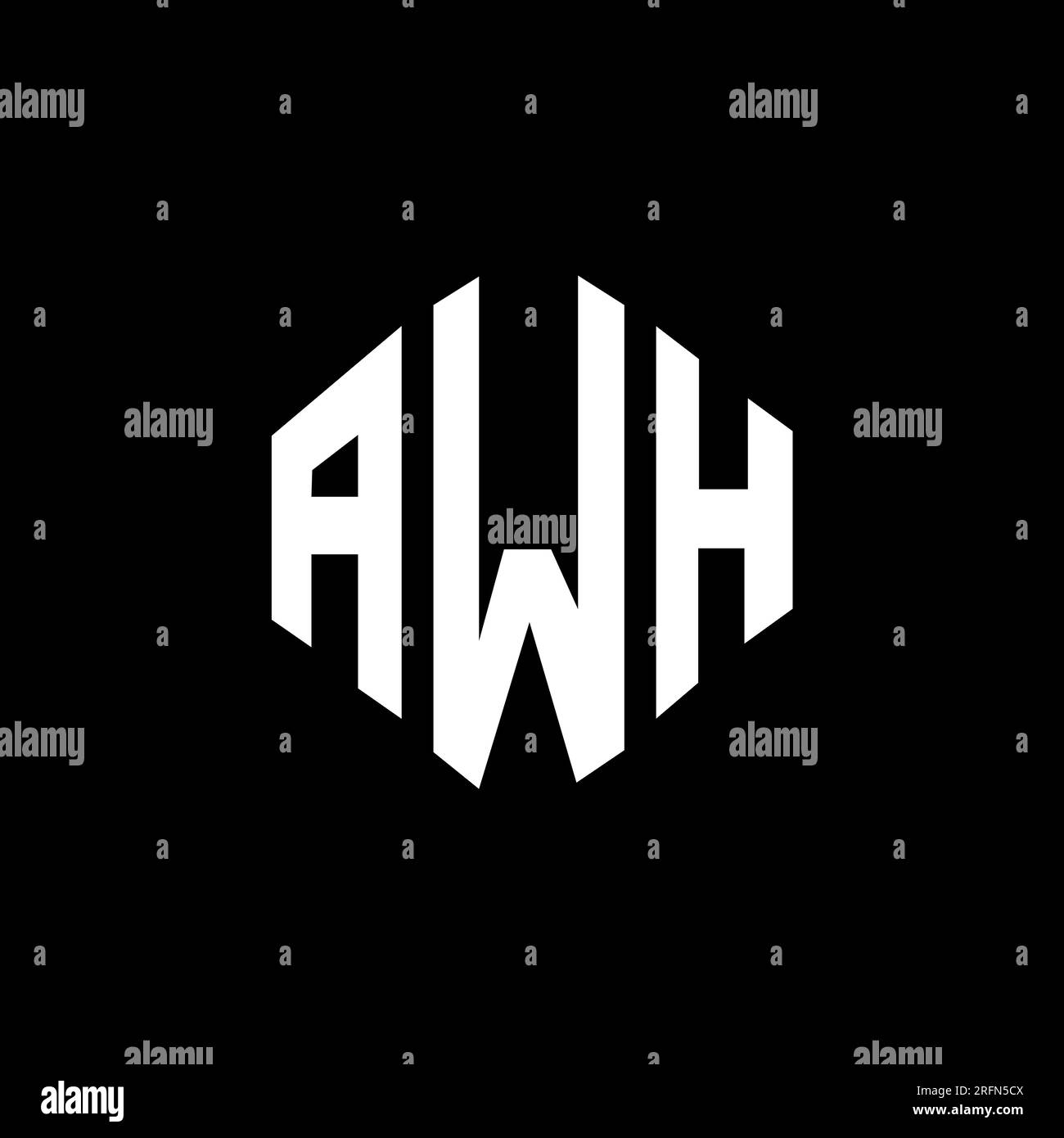 AWH letter logo design with polygon shape. AWH polygon and cube shape ...
