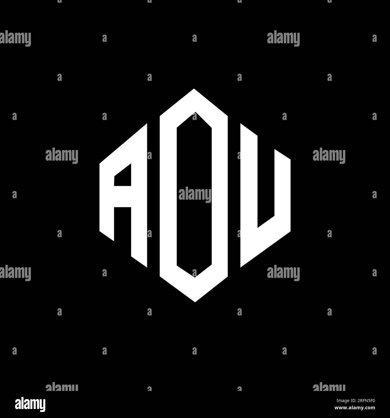 AOU letter logo design with polygon shape. AOU polygon and cube shape ...