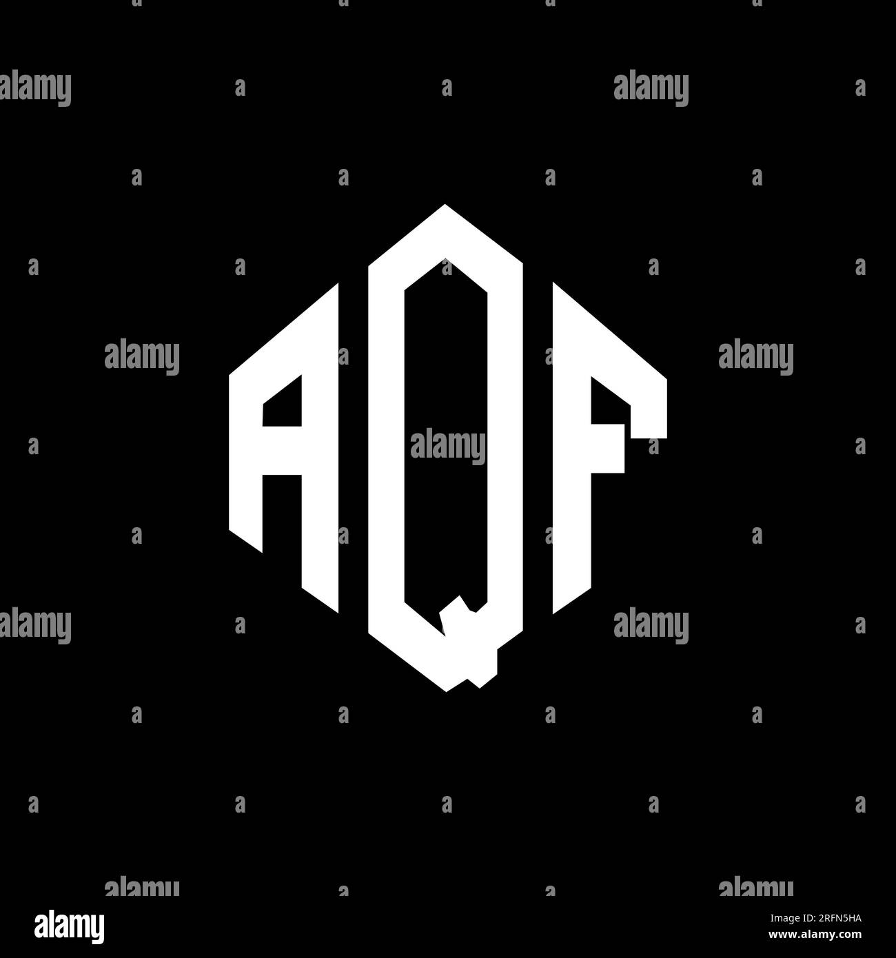 AQF letter logo design with polygon shape. AQF polygon and cube shape logo design. AQF hexagon ...