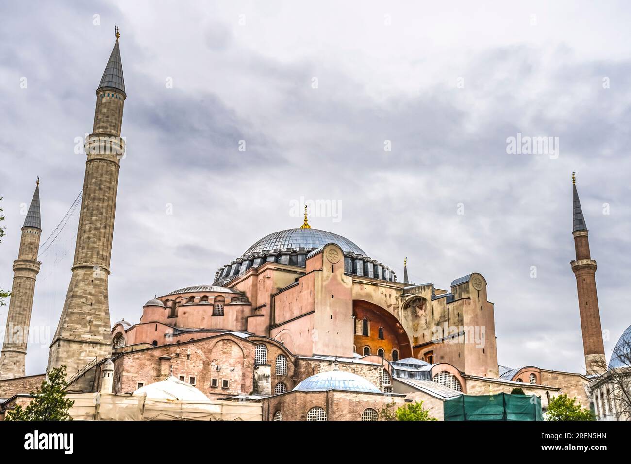 Hagia Sophia Mosque Dome Minarets Outside Istanbul Turkey. Emperor ...