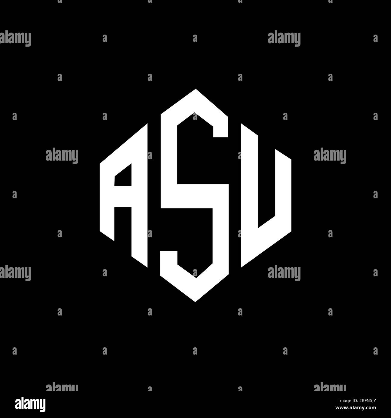 ASU letter logo design with polygon shape. ASU polygon and cube shape ...