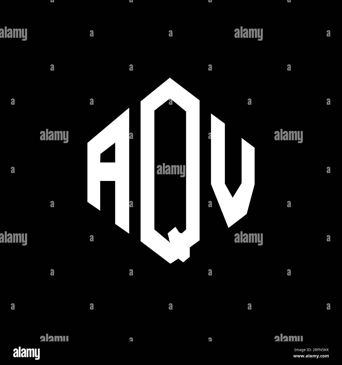 AQV letter logo design with polygon shape. AQV polygon and cube shape ...
