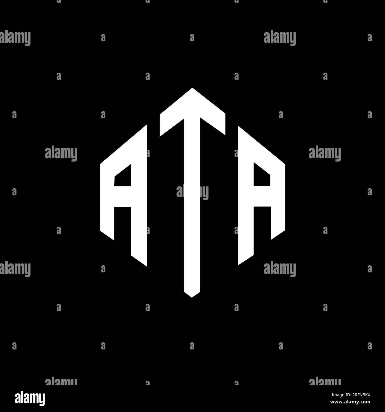 ATA letter logo design with polygon shape. ATA polygon and cube shape ...