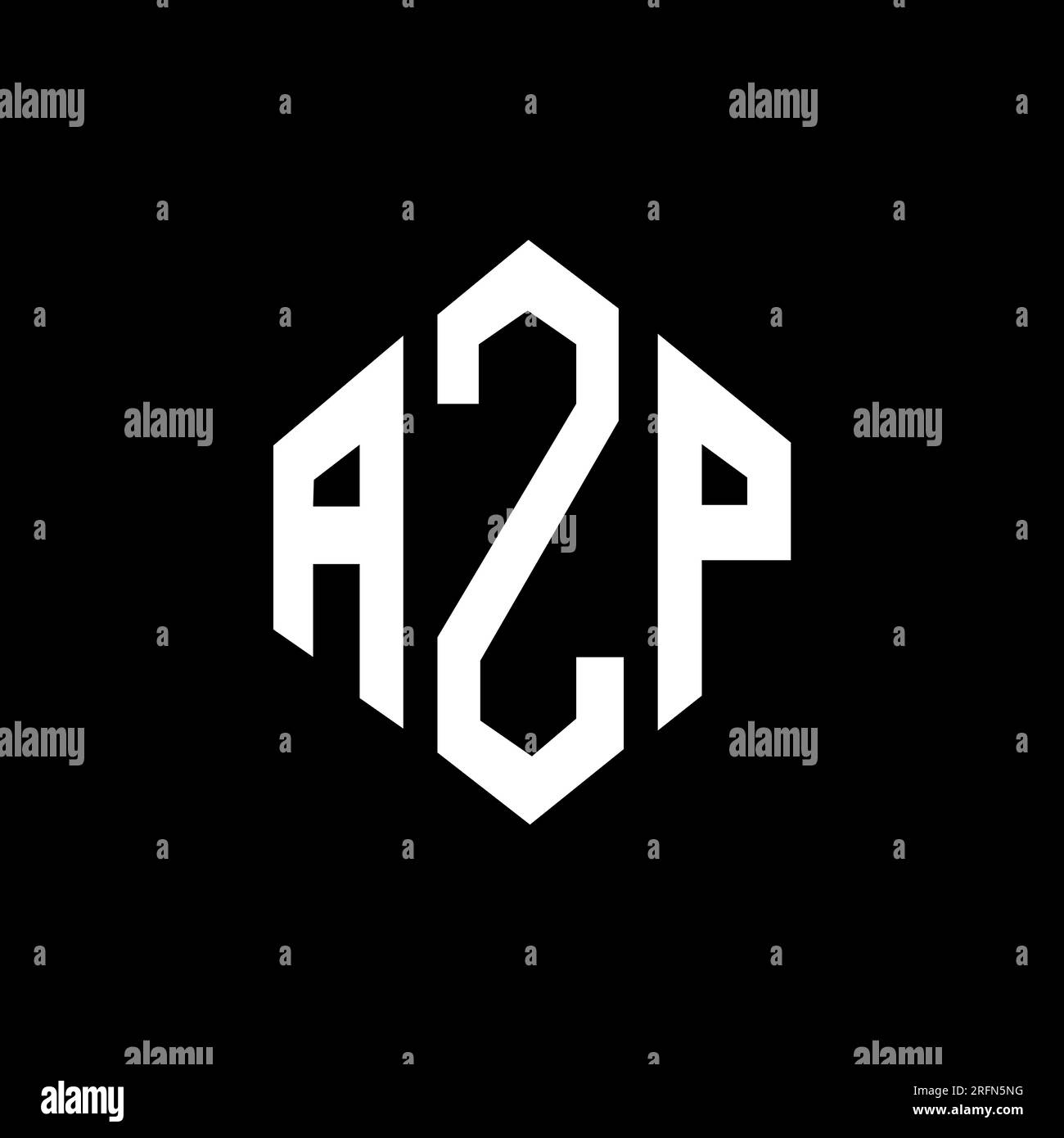 AZP letter logo design with polygon shape. AZP polygon and cube shape ...