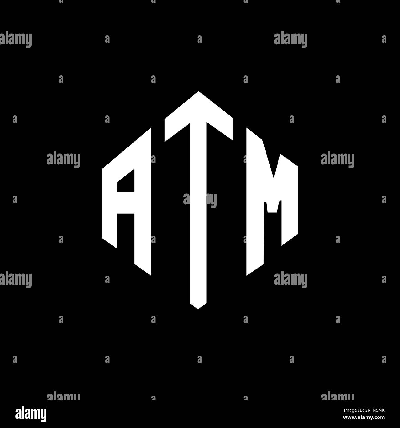 ATM letter logo design with polygon shape. ATM polygon and cube shape ...
