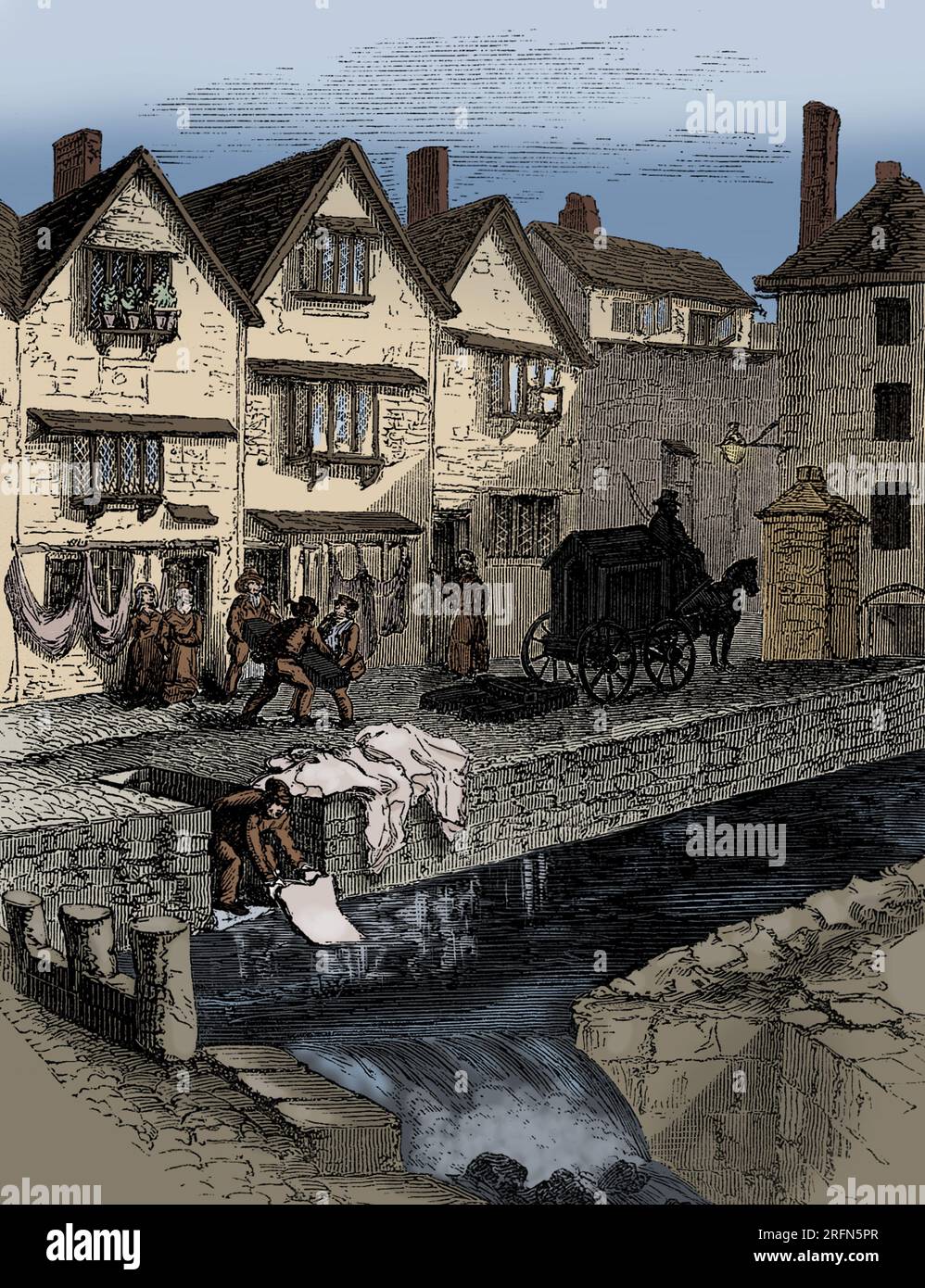 Washing clothing infected with cholera, Exeter, 1832. The second ...
