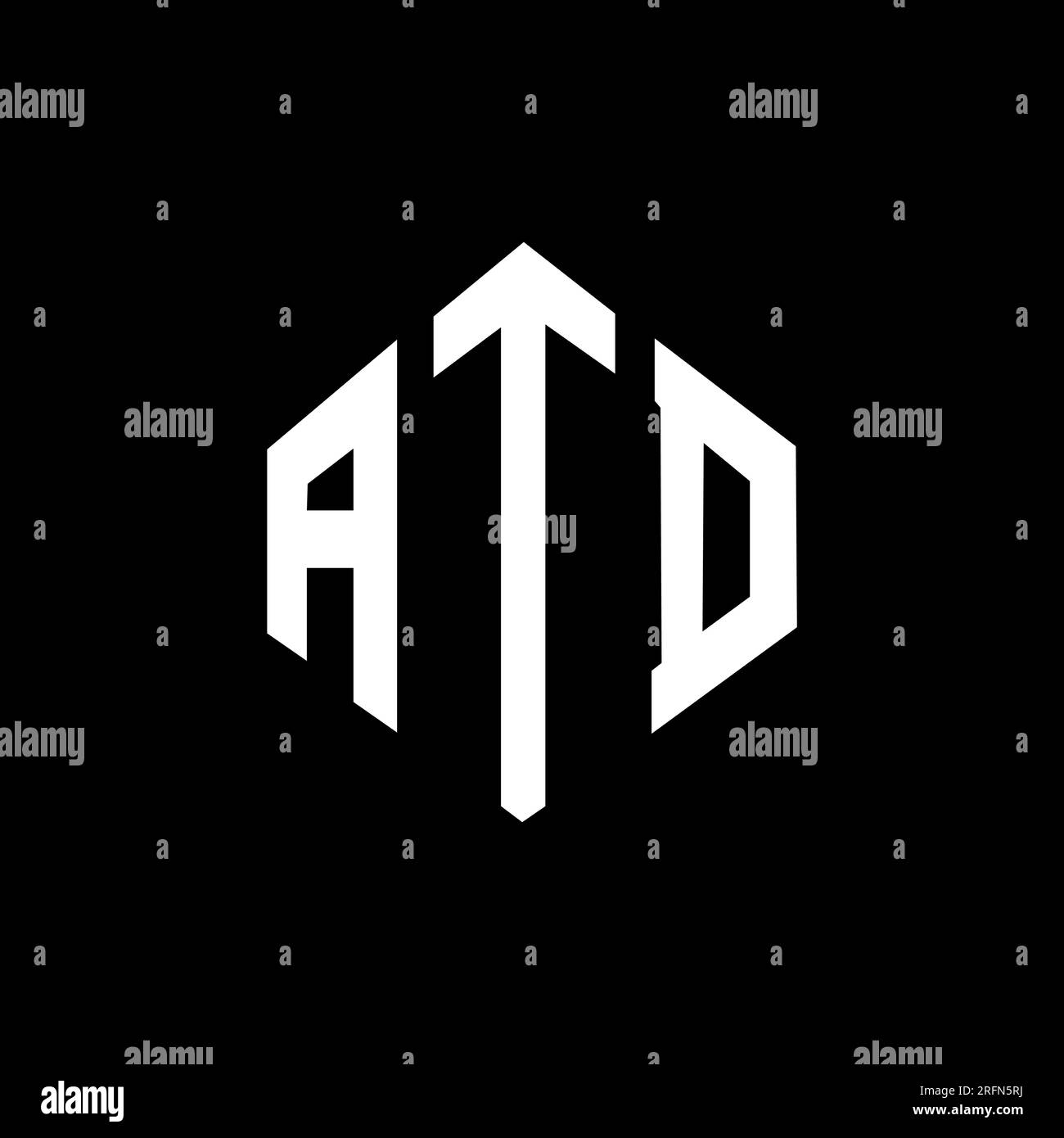 ATD letter logo design with polygon shape. ATD polygon and cube shape ...