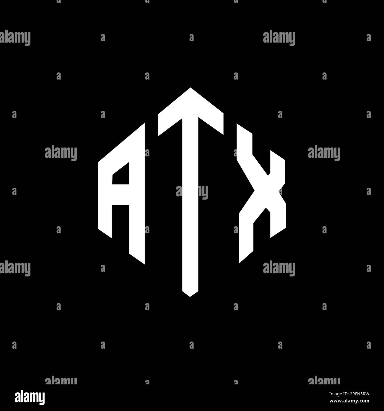 ATX letter logo design with polygon shape. ATX polygon and cube shape ...