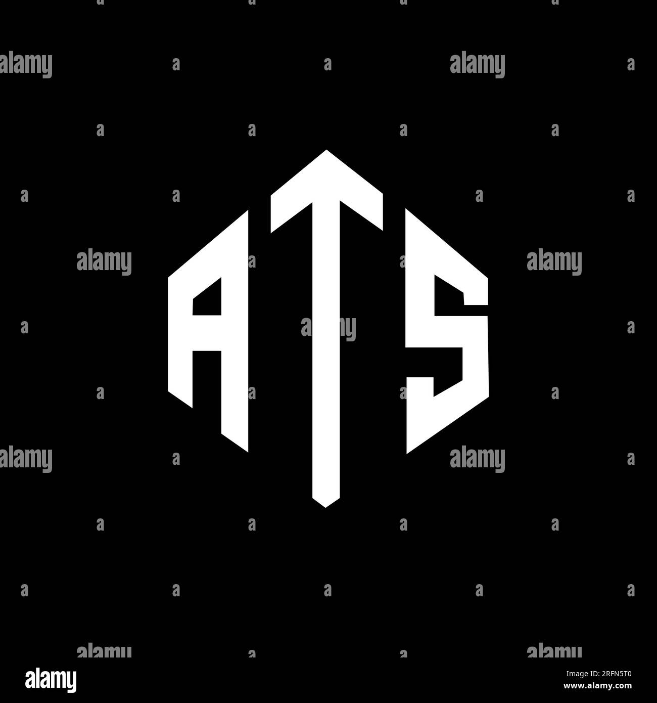 ATS letter logo design with polygon shape. ATS polygon and cube shape ...