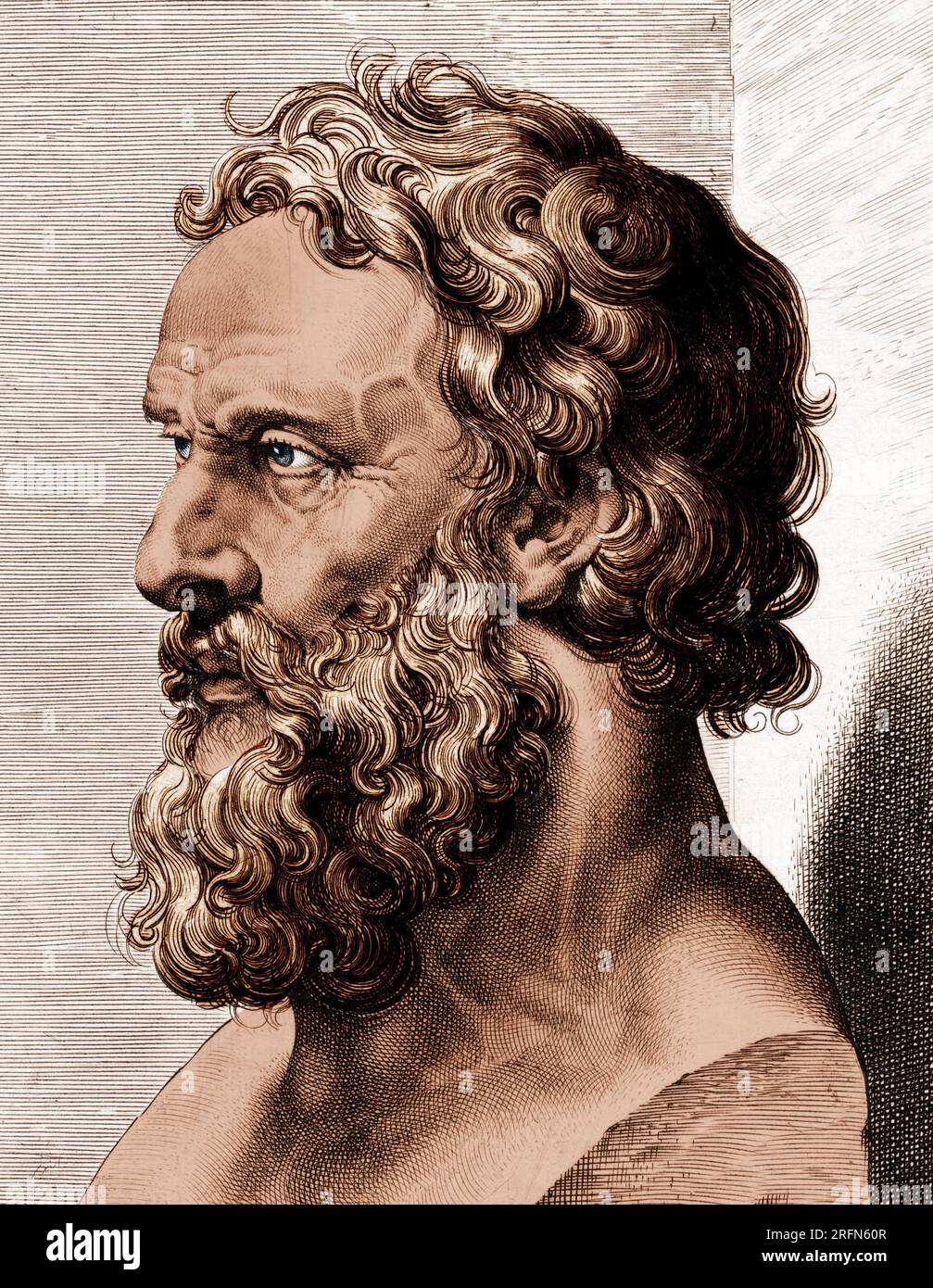 Plato (c.428 BC-c.347 BC), Ancient Greek philosopher. Artwork by Lucas ...