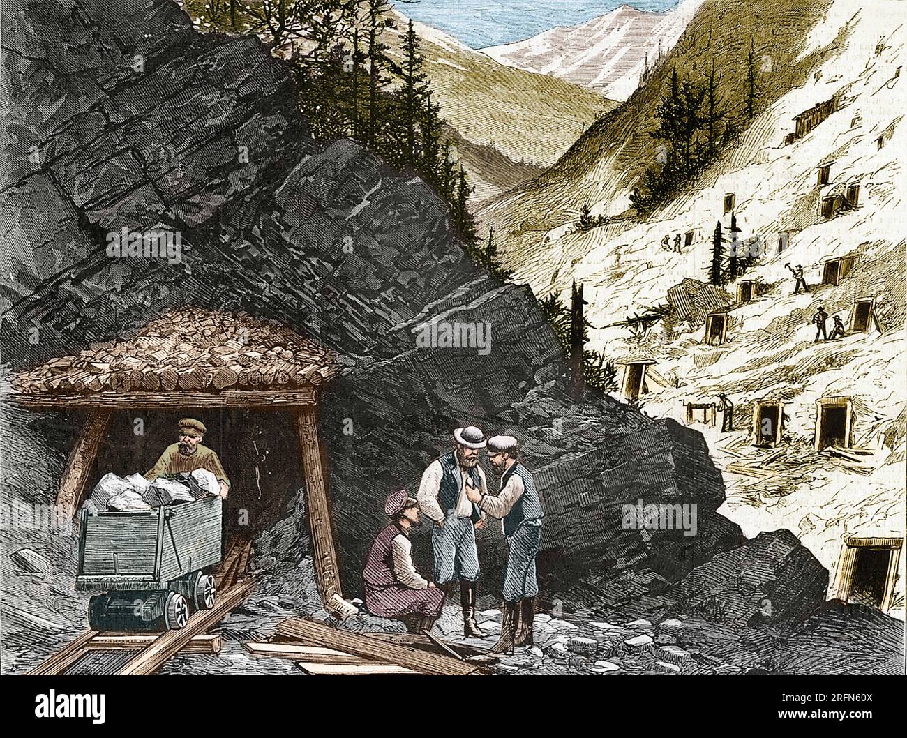 Gold And Silver Mining In Colorado Illustration From Harper S Weekly