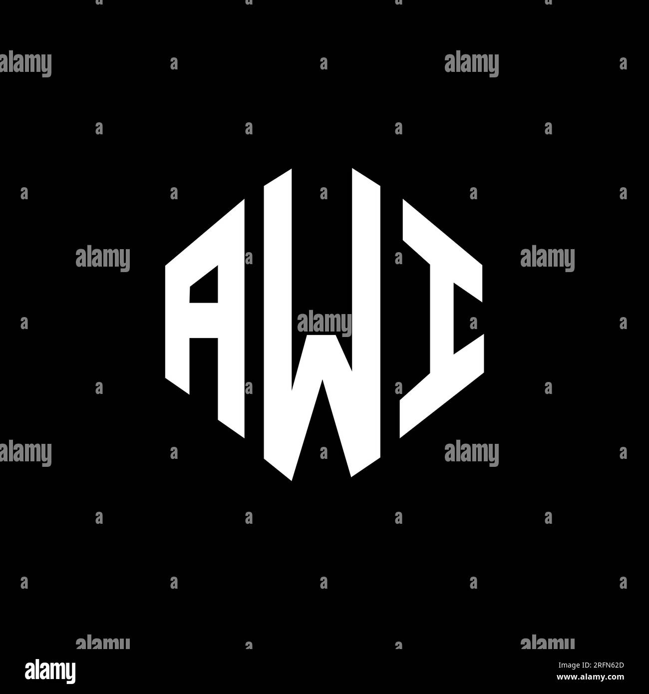 AWI letter logo design with polygon shape. AWI polygon and cube shape ...