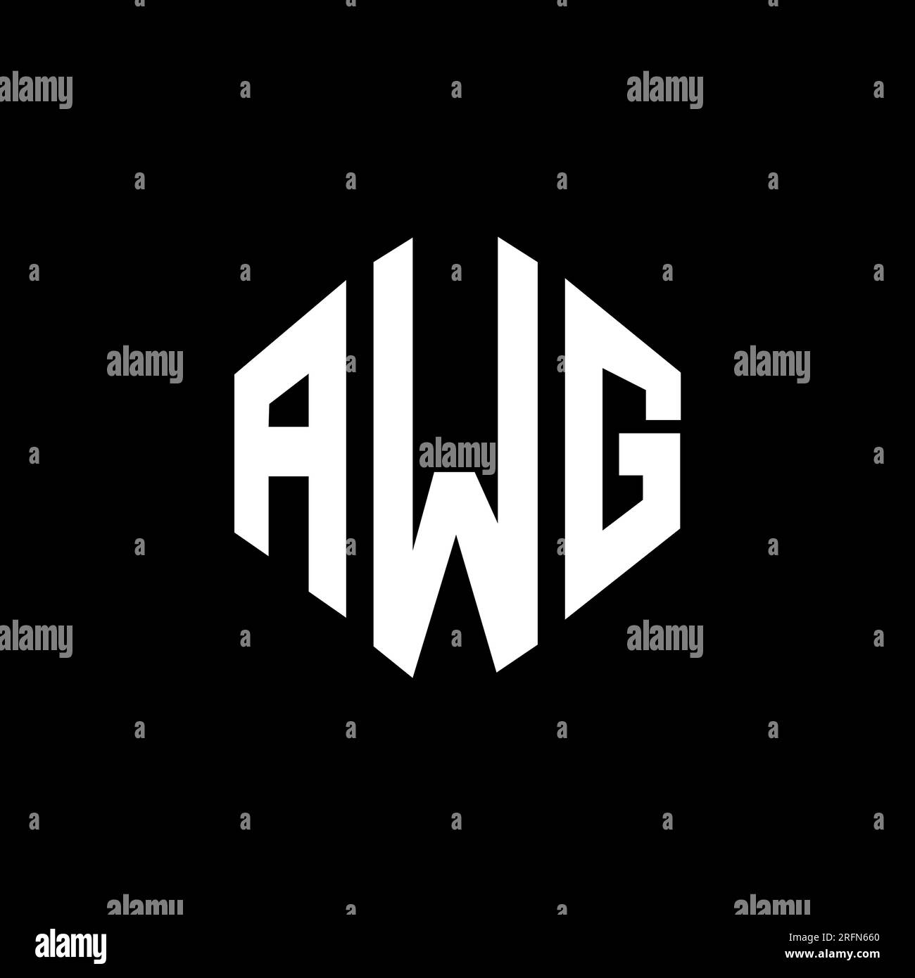 AWG letter logo design with polygon shape. AWG polygon and cube shape ...