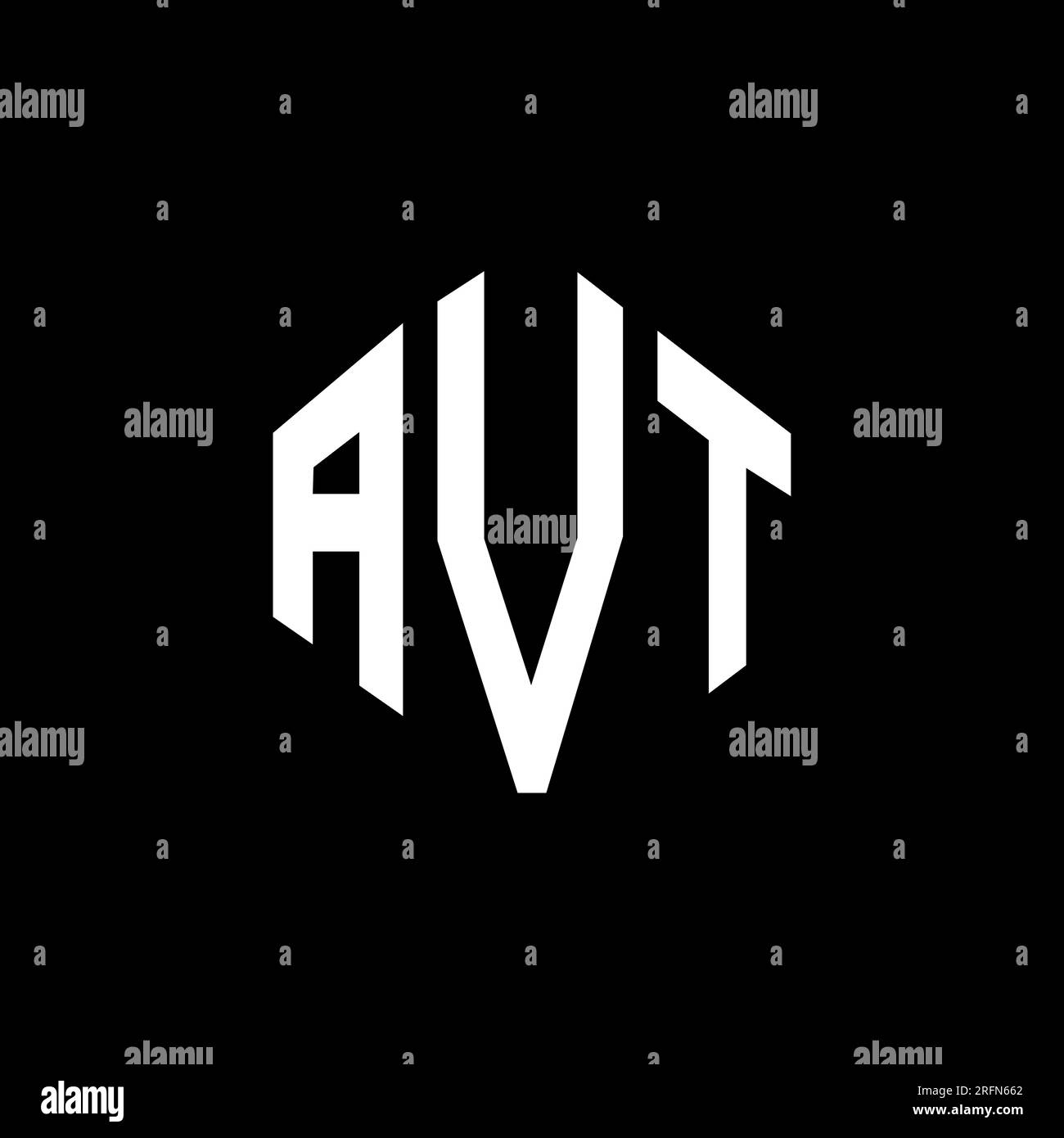 AVT letter logo design with polygon shape. AVT polygon and cube shape ...
