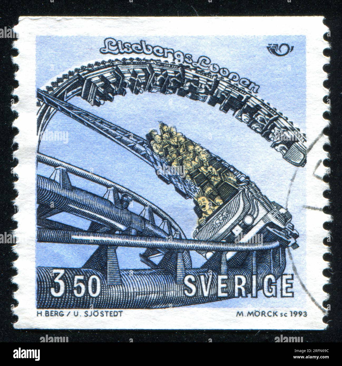 SWEDEN - CIRCA 1993: stamp printed by Sweden, shows Roller coaster ...
