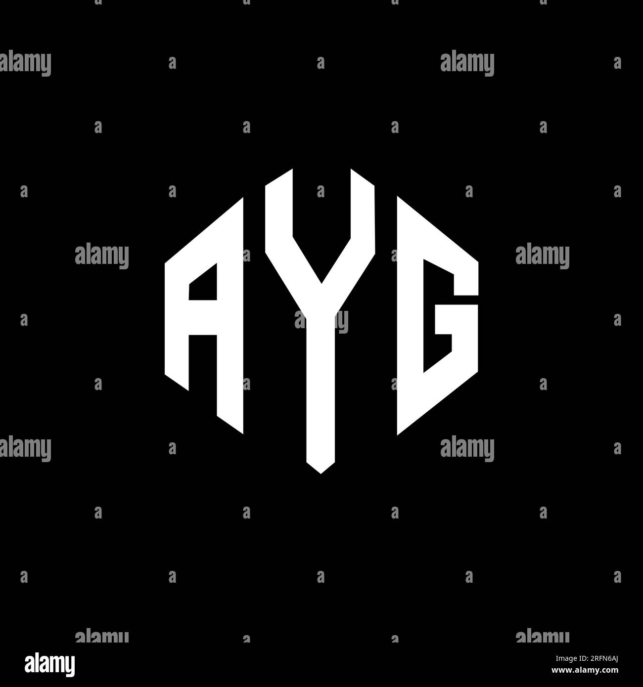 AYG letter logo design with polygon shape. AYG polygon and cube shape ...