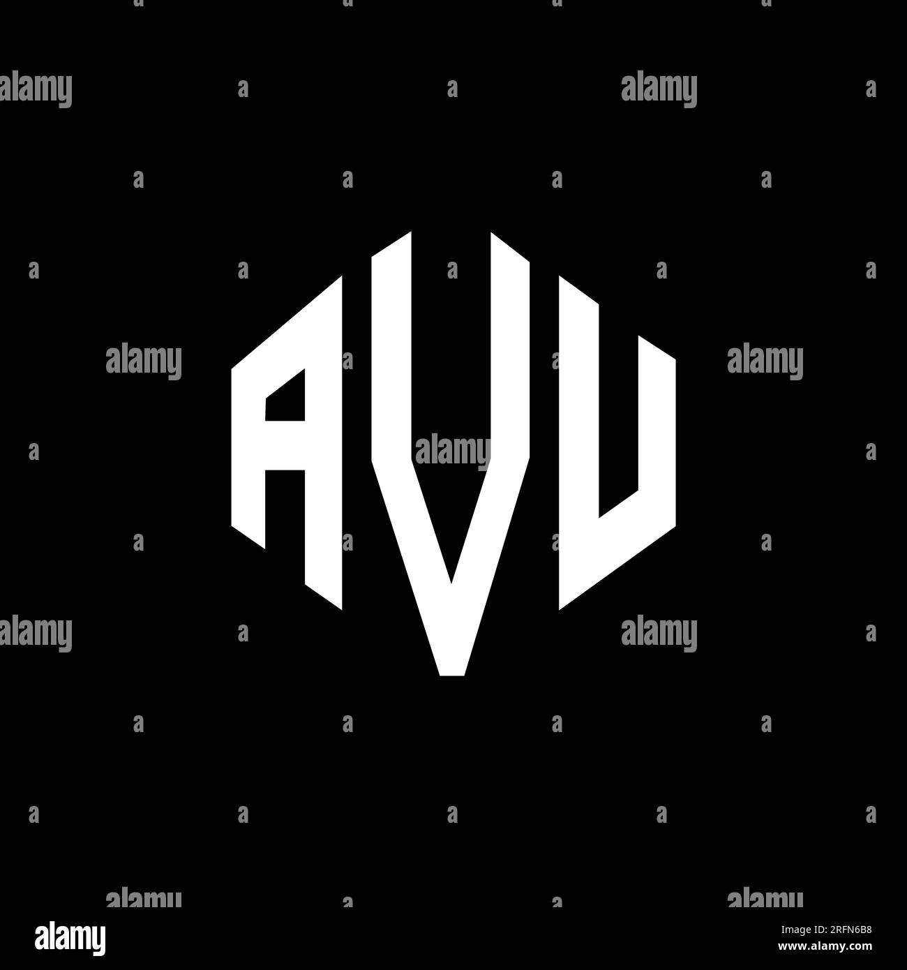AVU letter logo design with polygon shape. AVU polygon and cube shape ...