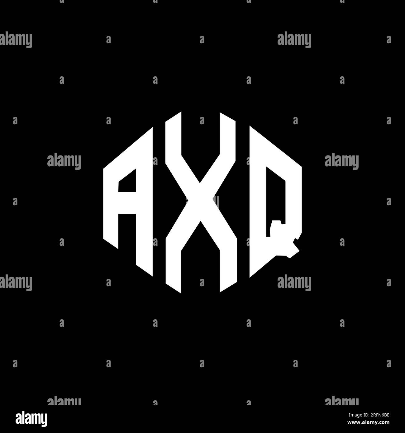 AXQ letter logo design with polygon shape. AXQ polygon and cube shape ...
