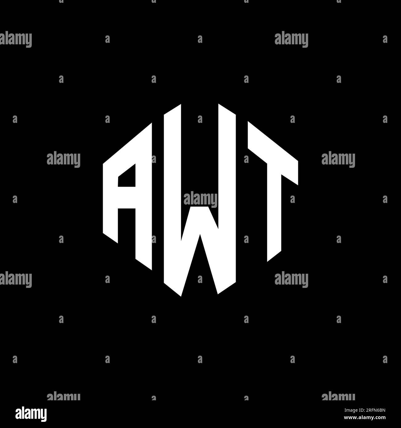 AWT letter logo design with polygon shape. AWT polygon and cube shape logo design. AWT hexagon ...