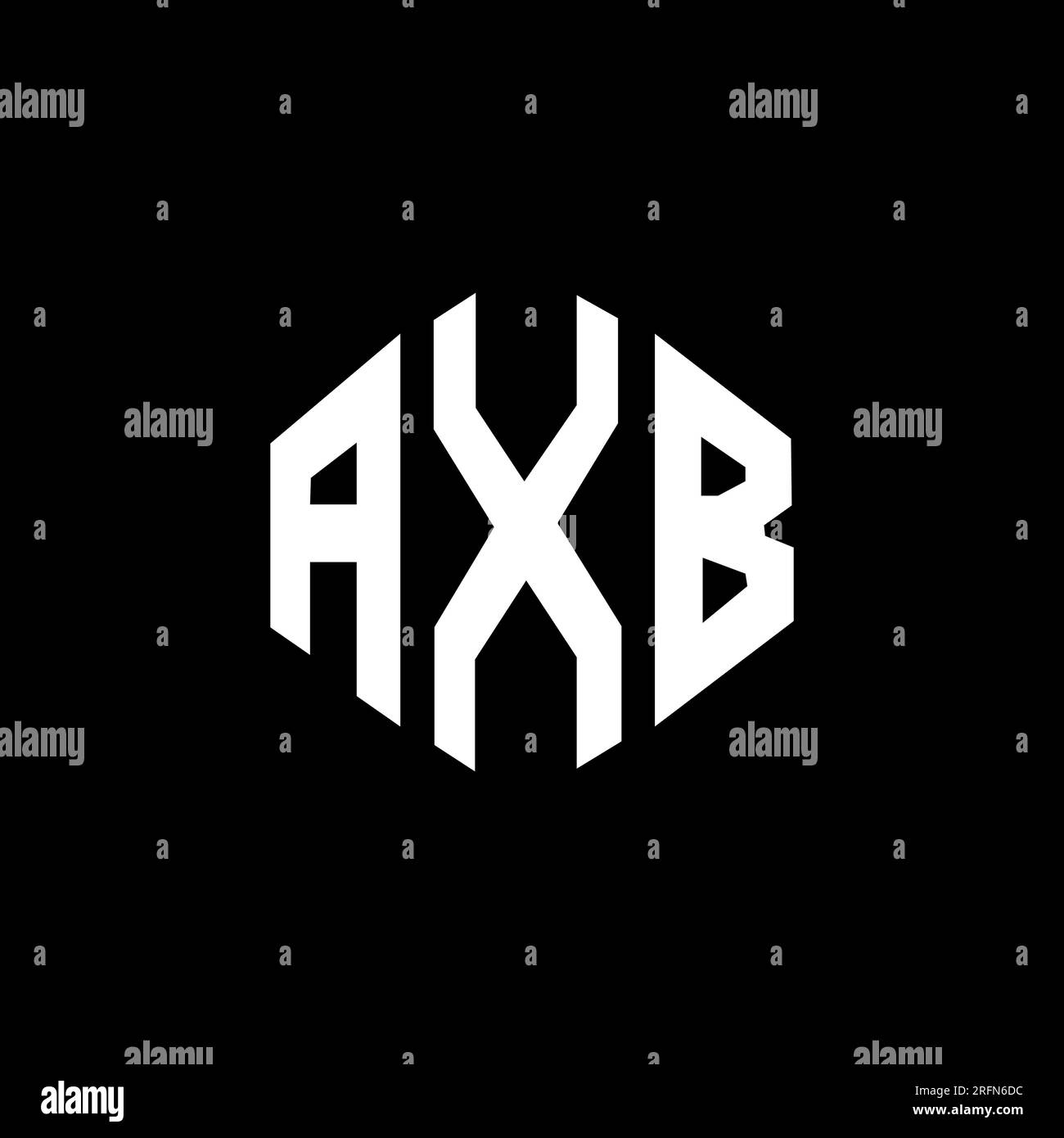 AXB letter logo design with polygon shape. AXB polygon and cube shape logo design. AXB hexagon ...