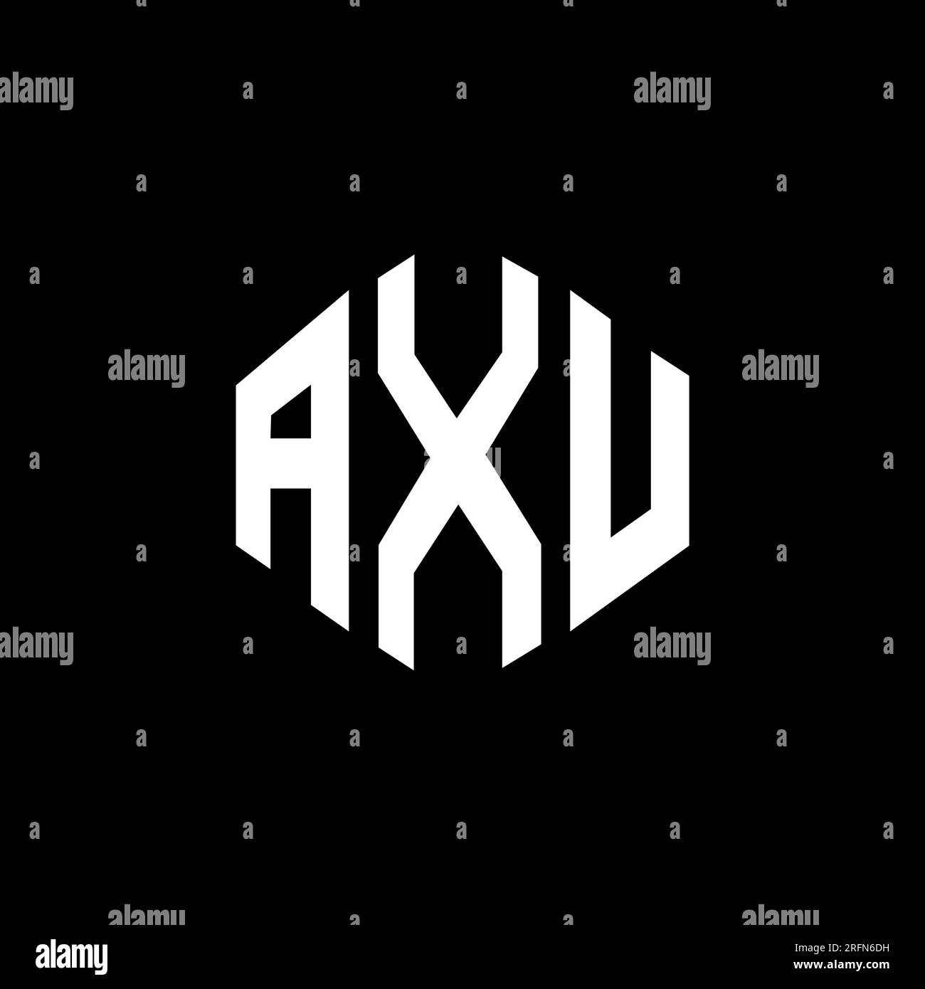 AXU letter logo design with polygon shape. AXU polygon and cube shape ...