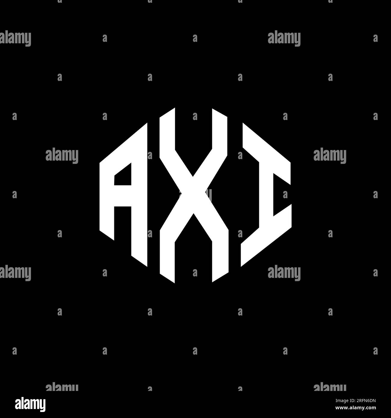 AXI letter logo design with polygon shape. AXI polygon and cube shape ...