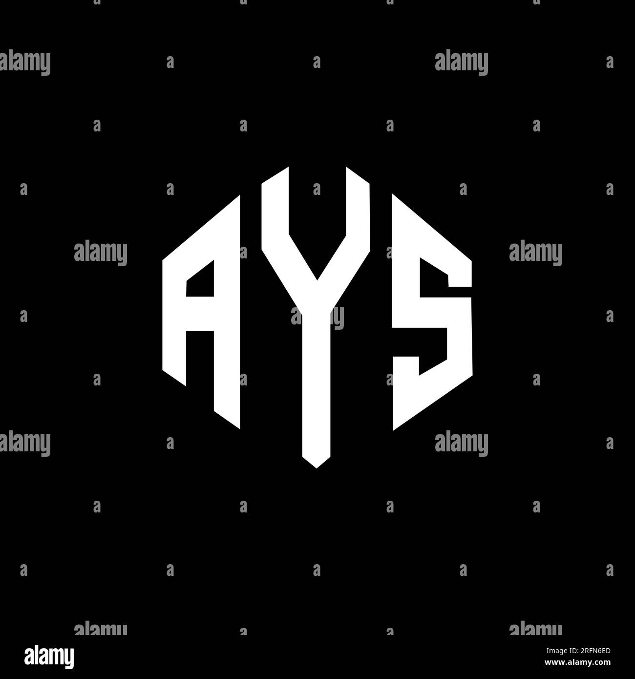 AYS letter logo design with polygon shape. AYS polygon and cube shape ...