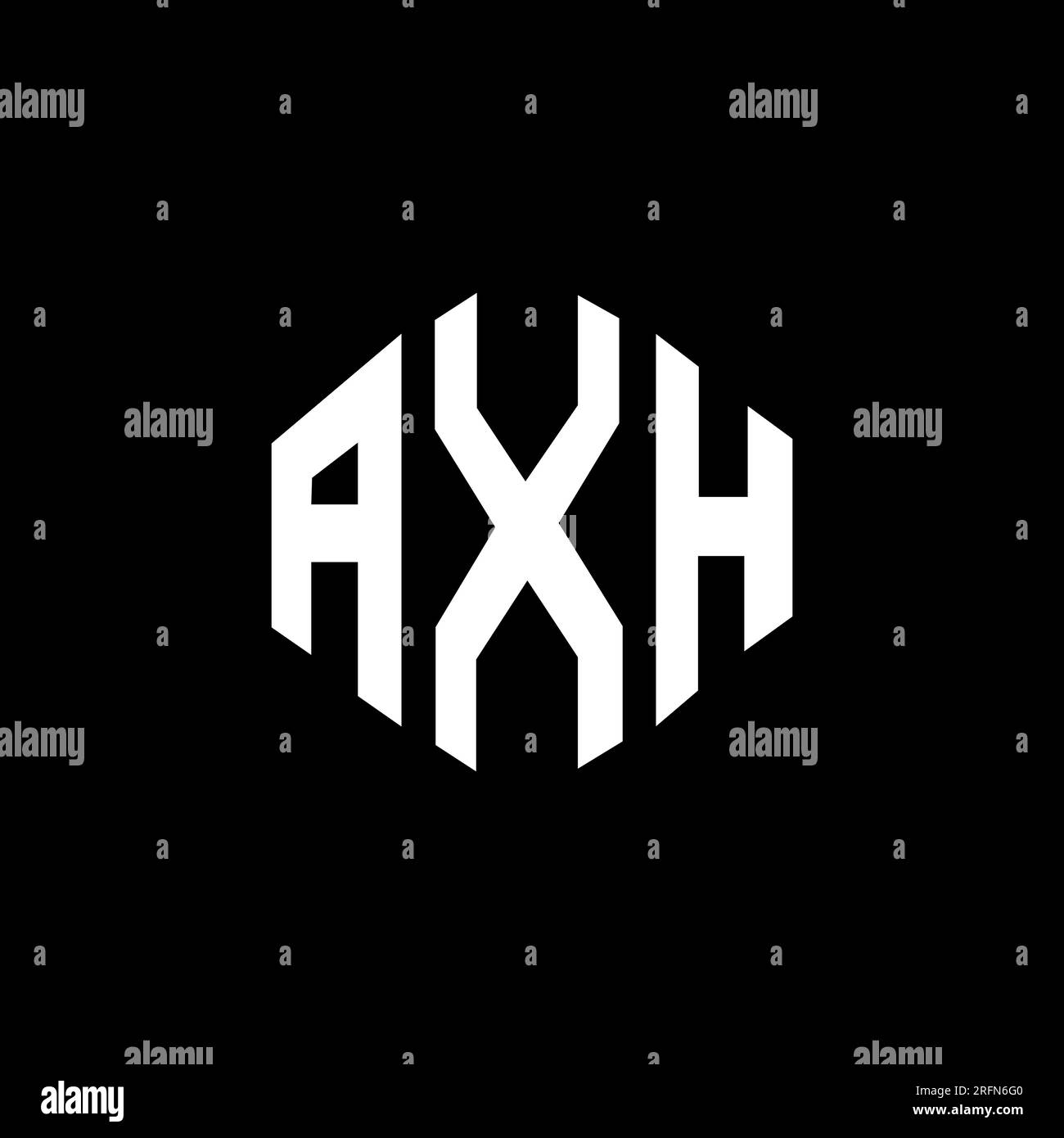 AXH letter logo design with polygon shape. AXH polygon and cube shape ...