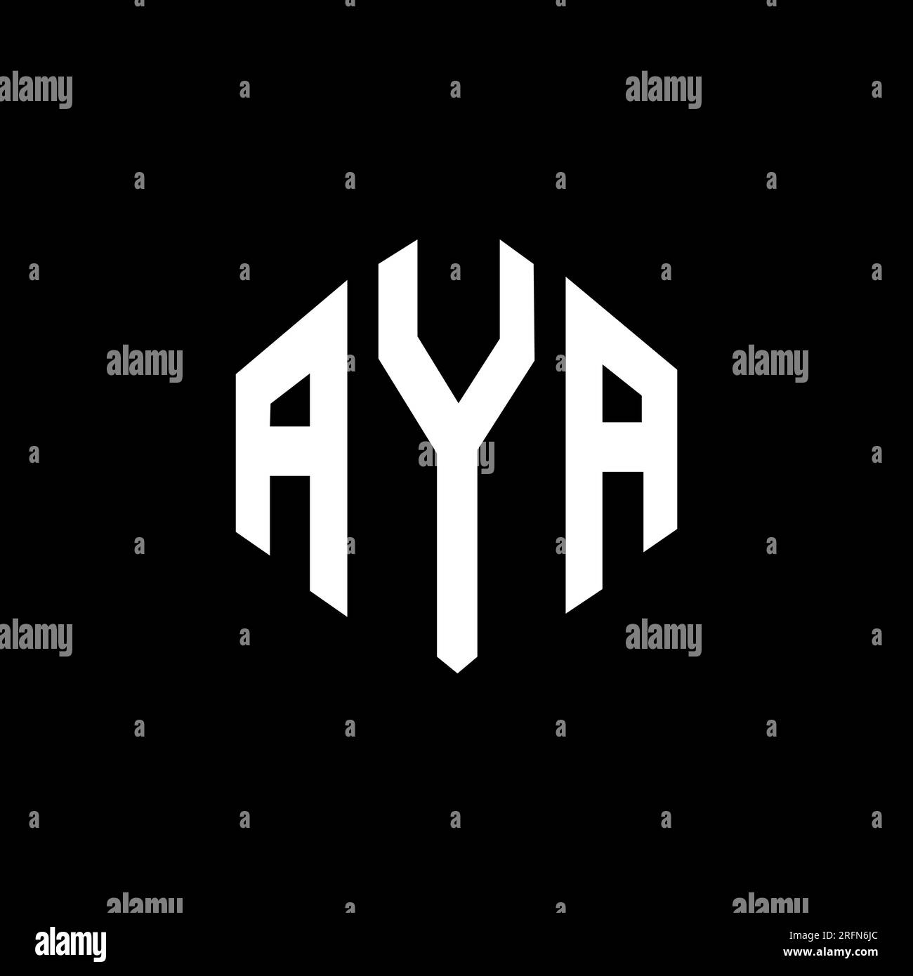 AYA letter logo design with polygon shape. AYA polygon and cube shape ...