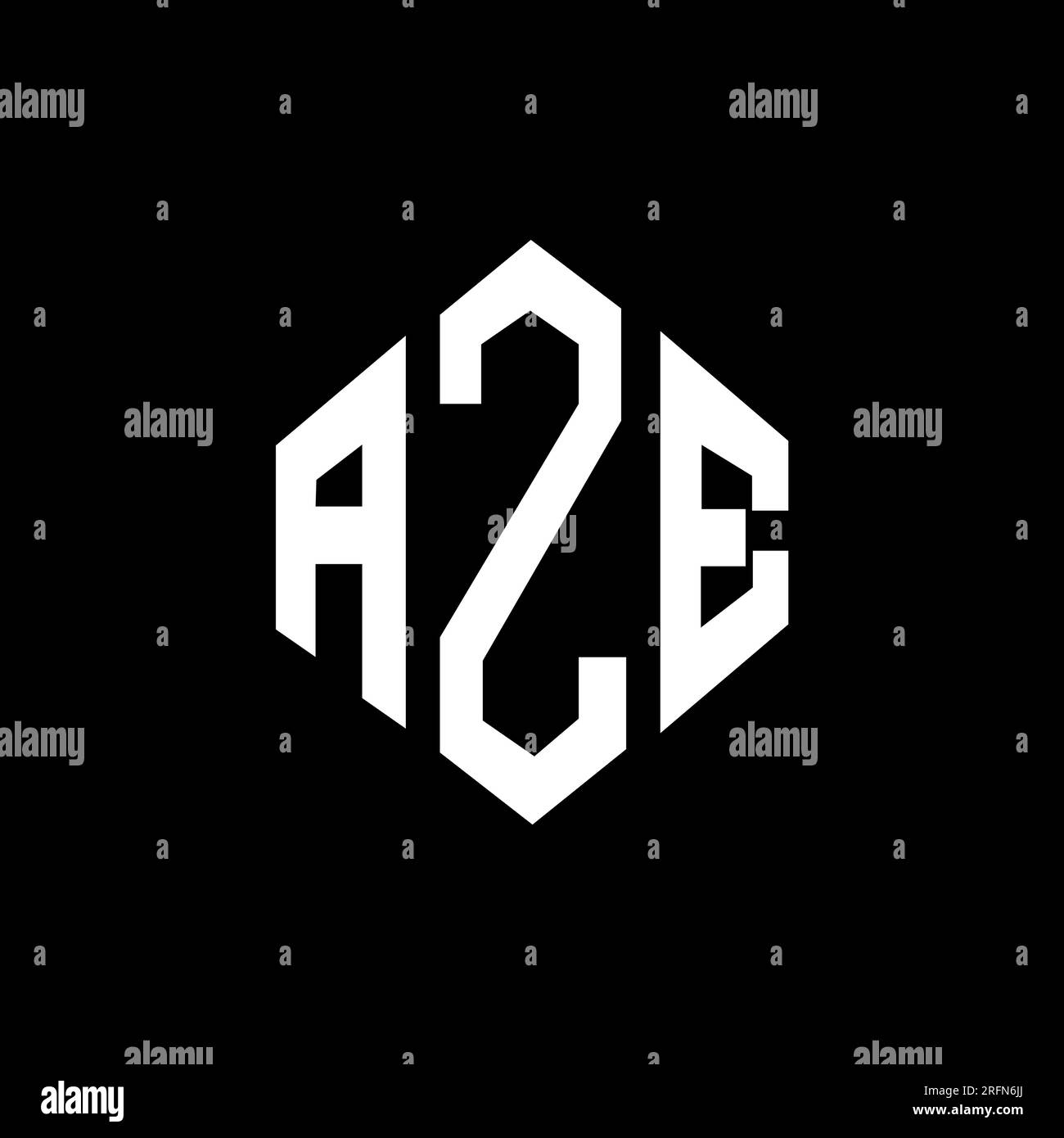 AZE letter logo design with polygon shape. AZE polygon and cube shape logo design. AZE hexagon ...