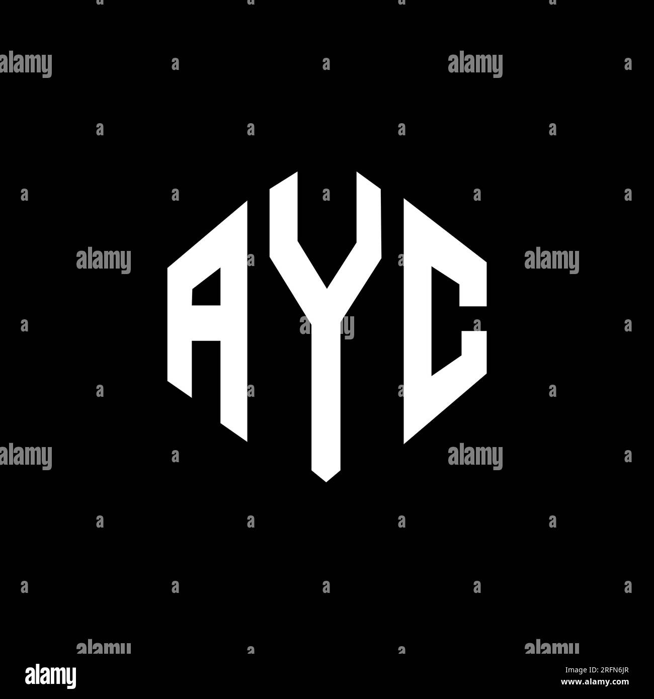 AYC letter logo design with polygon shape. AYC polygon and cube shape ...